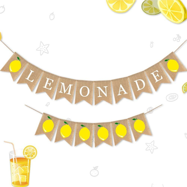2021 Jute Burlap Lemonade and Lemon Banner Summer Lemon Theme Baby ...