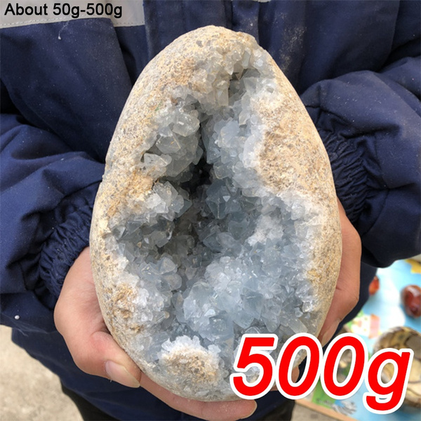 Natural Celestite Geode Cluster Quartz Crystal Egg Specimen Healing ...