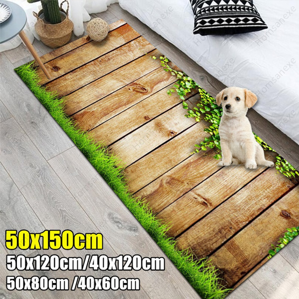 3D Wood Pattern Print Carpet Livingroom Bedroom Area Rug Kitchen ...