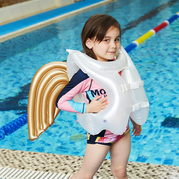 Inflatable Children's Angel Wings Inflated Swimsuit Baby Buoyancy Suit ...