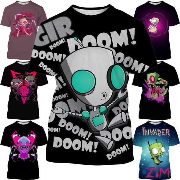 2021 Summer Fashion Cartoon Animation Invader ZIM 3D Printing Casual ...