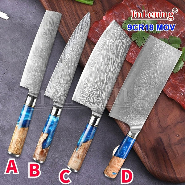 Kitchen Knives Damascus Pattern Kitchen Knife Stainless Steel Damascus ...