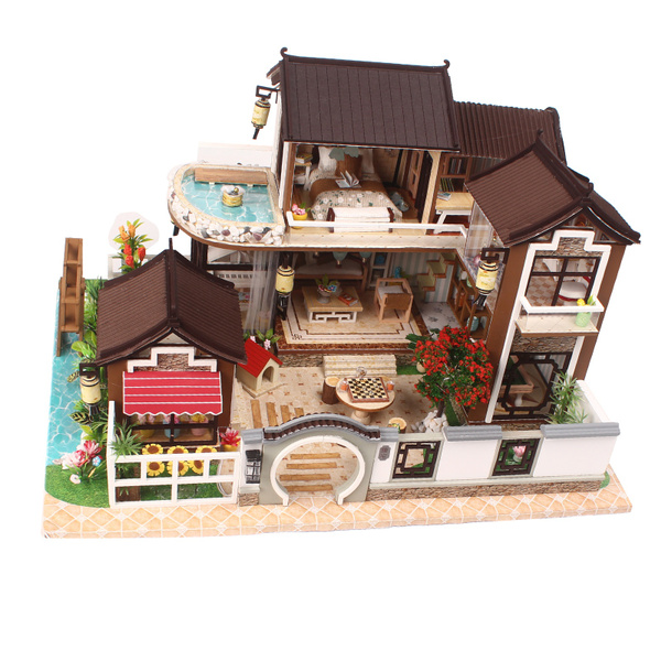 DIY Miniature Wooden Furniture Kit Retro Chinese Courtyard Assembly ...