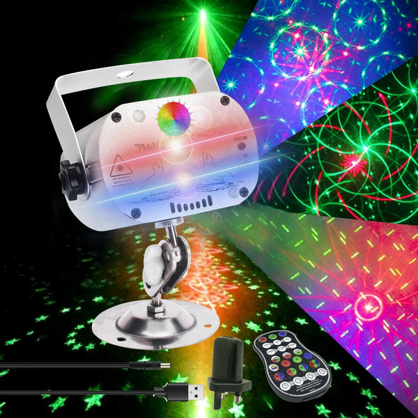 USB Rechargeable Mini RG Laser + RGB LED Party Light Stage Effect ...