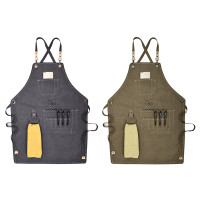 1pcs Canvas Work Apron, Multifunction Tool Aprons with Pockets Back ...