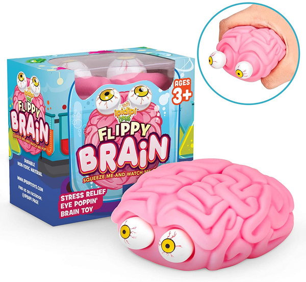 Flippy Brain Squishy Eye Popping Squeeze Fidget - Stress Relief Ball ...