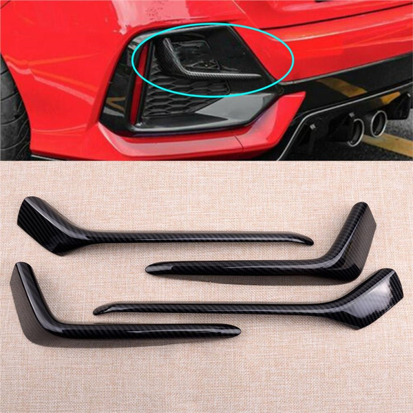 For 2020-2021 Honda Civic Hatchback Front+Rear Fog Light Trim Carbon ...