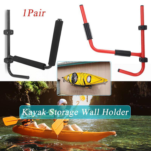 1 Pair Heavy Duty Steel Kayak Wall Racks Wall Mount Canoe Surfboard ...