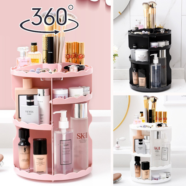 360 Degree Rotating Multilayer Cosmetic Organizer Adjustable Make-up ...
