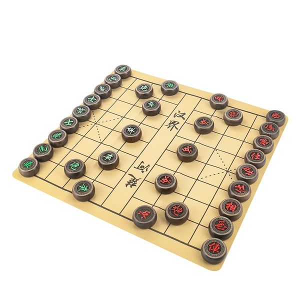 Traditional Chinese Chess Set Ebony Wooden Chess Pieces Board Game with ... Traditional Chinese Chess Set Ebony Wooden Chess Pieces Board Game with ...