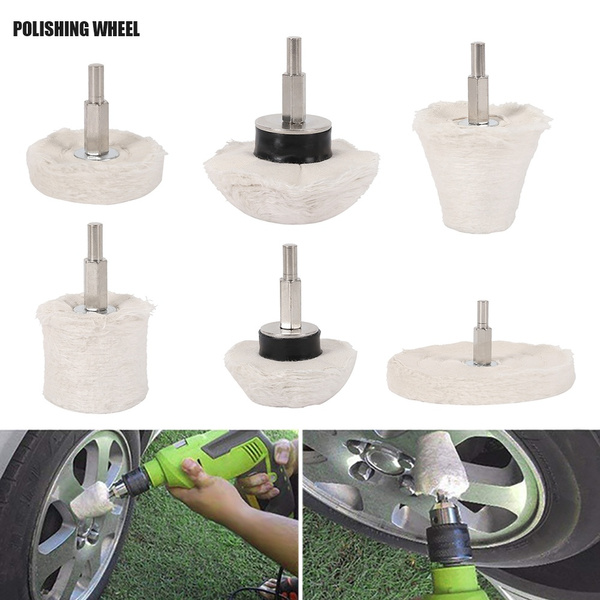 6Pcs White Polishing Wheel Pad Mop Kit Conical Column Mushroom Wheel ...