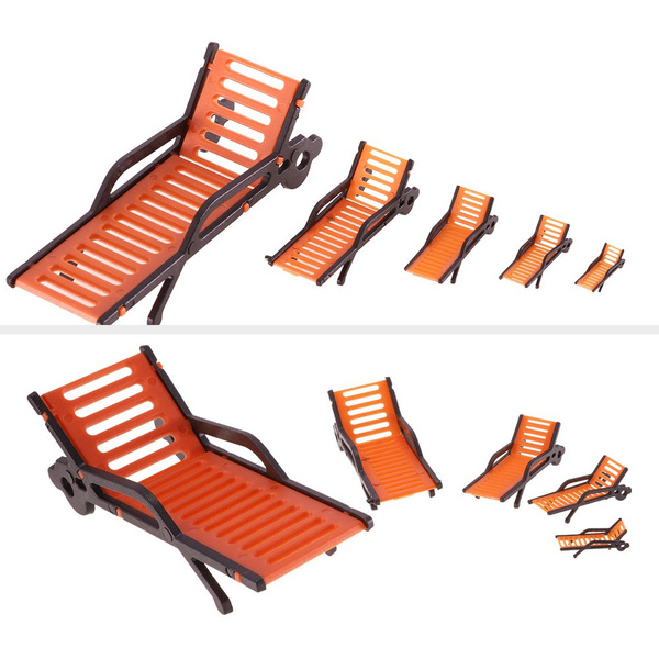 5Pcs 1:30/50/75/100/150 Scale Model Chair Lounge Beach Chair Miniature ...
