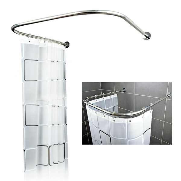 U Shape Shower Curtain Shower Rod Stainless Steel Shower Curtain Rod ...