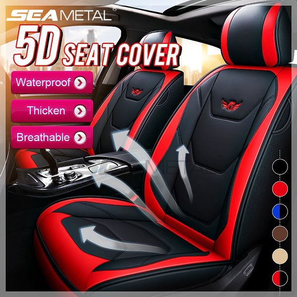 New 5d Universal Pu Leather Front Seat Cover Breathable Car Seat Mat