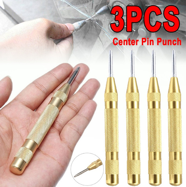 3PCS Automatic Center Pin Punch Strike Spring Loaded Marking Starting ...