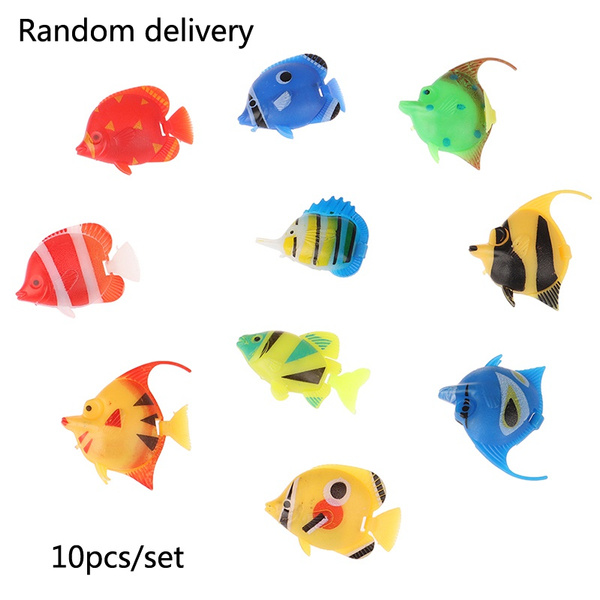 10/pcs Plastic Fake Fish Floating Artificial Fish Small Tropical Fish ...