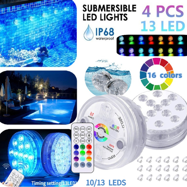 Submersible LED Pool Lights Magnetic Submersible LED Lights With RF ...