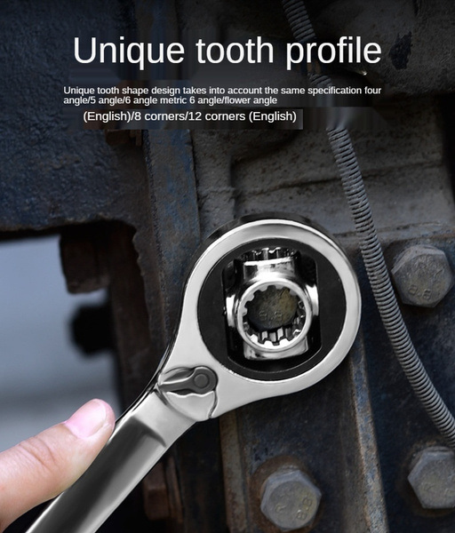 Multi-Function Ratchet Socket Wrench Handle Double-Ended Wrench ...