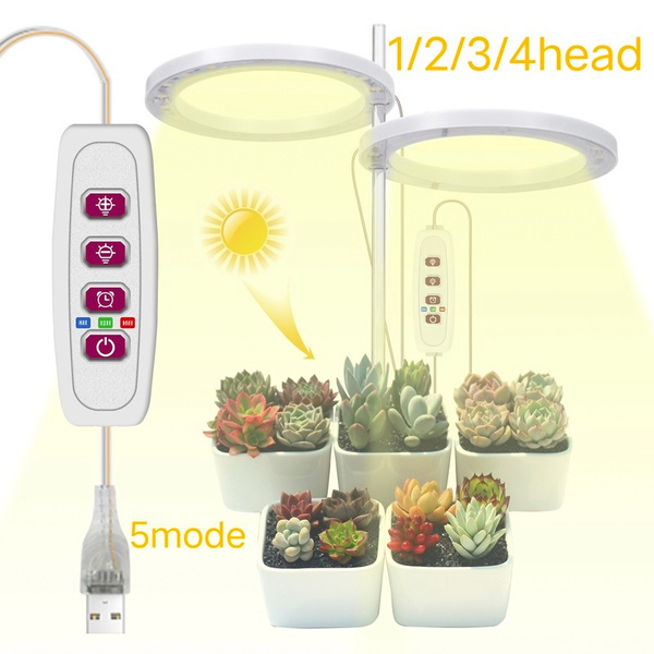 4-head angel ring LED plant light, height adjustable, 5V low safety ...