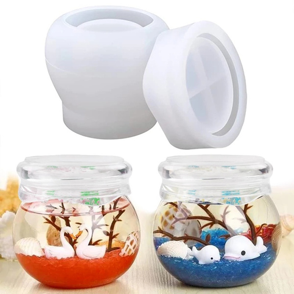 Bottle Silicone Resin Mold Pudding Jars with Lid for DIY Storing ... Bottle Silicone Resin Mold Pudding Jars with Lid for DIY Storing ...