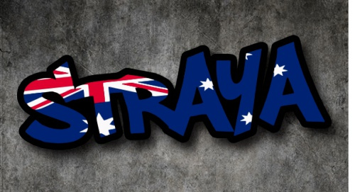 STRAYA Sticker Decal Aussie Flag 4x4 4WD Car Ute bogan window australia ...