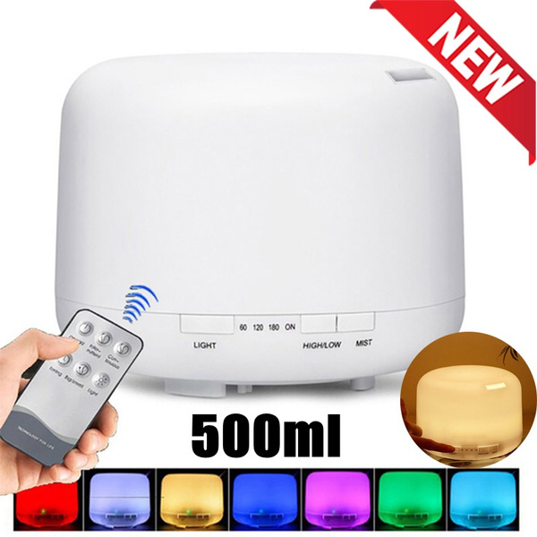 Remote Control 500ML Ultrasonic Air Aroma Humidifier With 7 Color ...