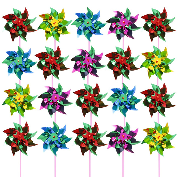 50 Pieces Plastic Rainbow Windmill Party Pinwheels DIY Pinwheel for ...