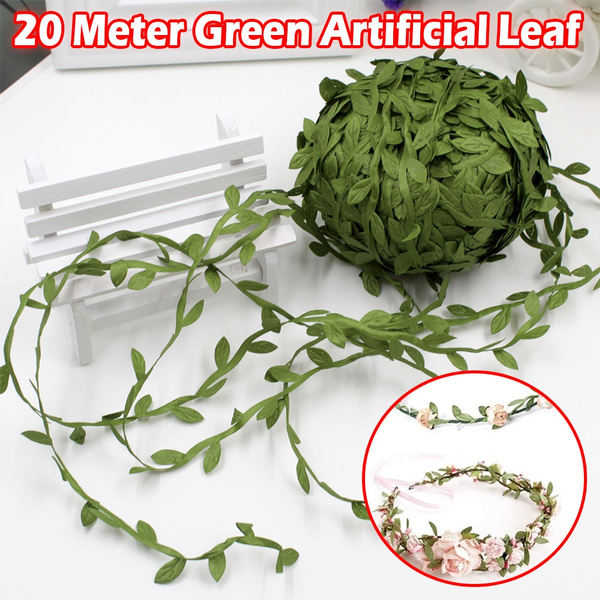 20 Meter/Pack Green Artificial Leaf Leaves Vine Wedding Home Decoration ...