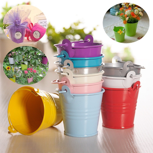 Mini Buckets for Crafts and Party Favors Small Iron Barrel Tinplate ...