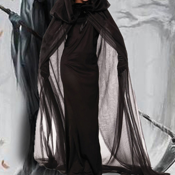 Halloween Cosplay Costumes Death Hell Witch Devil Vampire Uniform Black ...