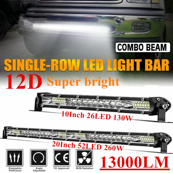 Super Bright 12D 10inch 20inch 130W 260W Off Road Led Light Bar Slim ...