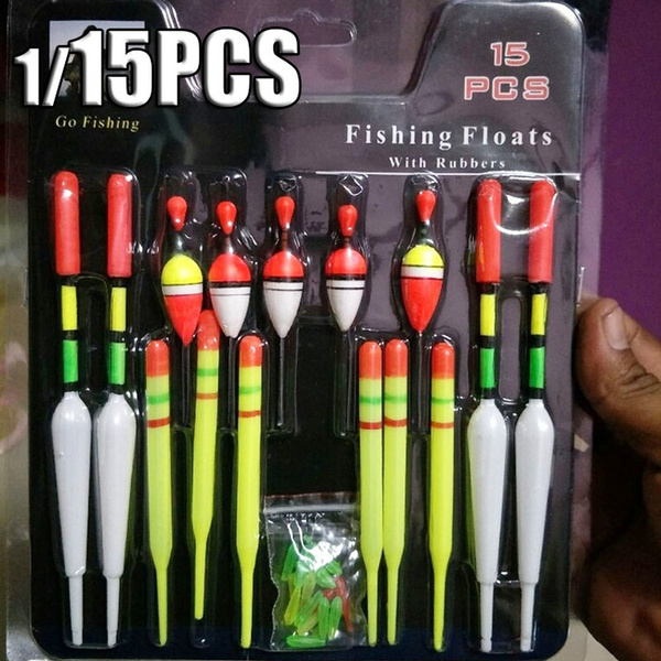 15pcs/1pc Assorted Sizes Fishing Lure Floats Bobbers Slip Drift Tube ...