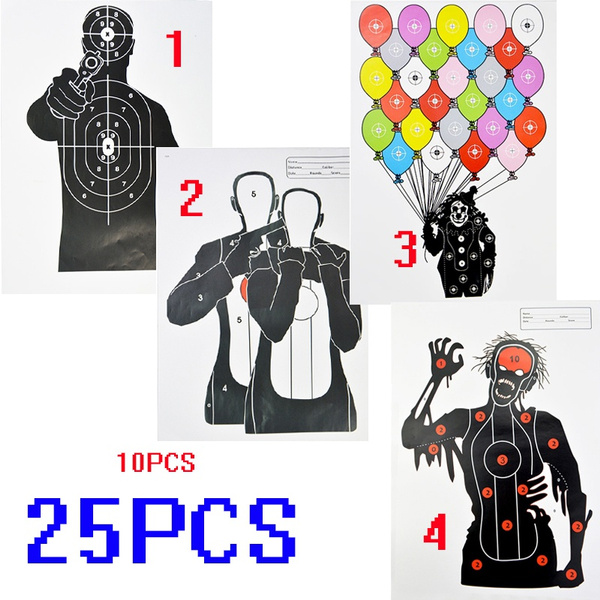 Outdoor Indoor Range Archery Shooting Targets Paper Silhouette Tactical ...