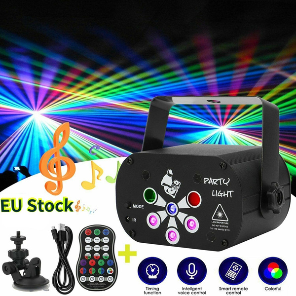 Upgraded Pattern Laser Projector Stage Light with Remote Control LED ...