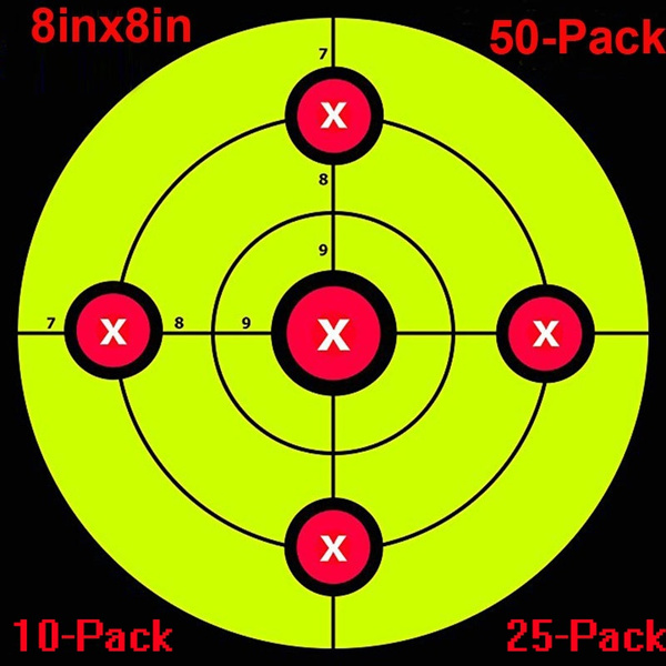 “50-PACK” Sight-In SHOOTING TARGETS - Large 8 X 8” Maximum Visibility ...