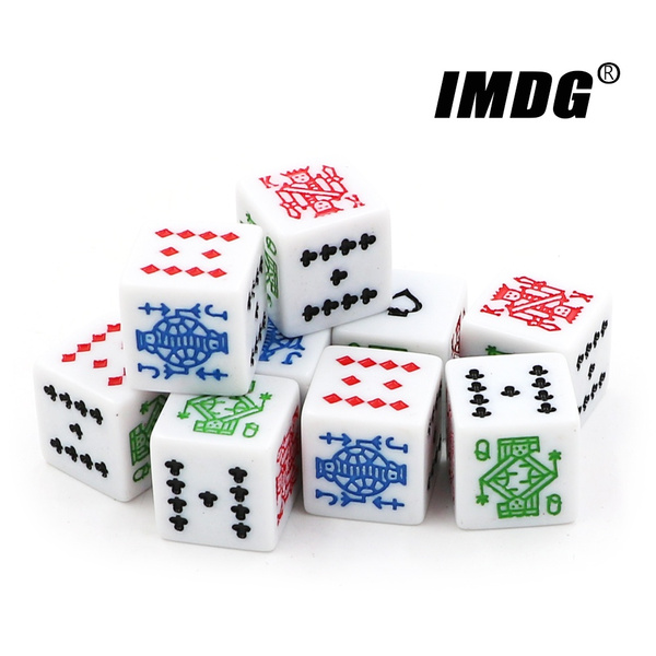 10Pcs/set New 16mm Right Angle Pattern Dice Playing Card Dice Bar KTV ...