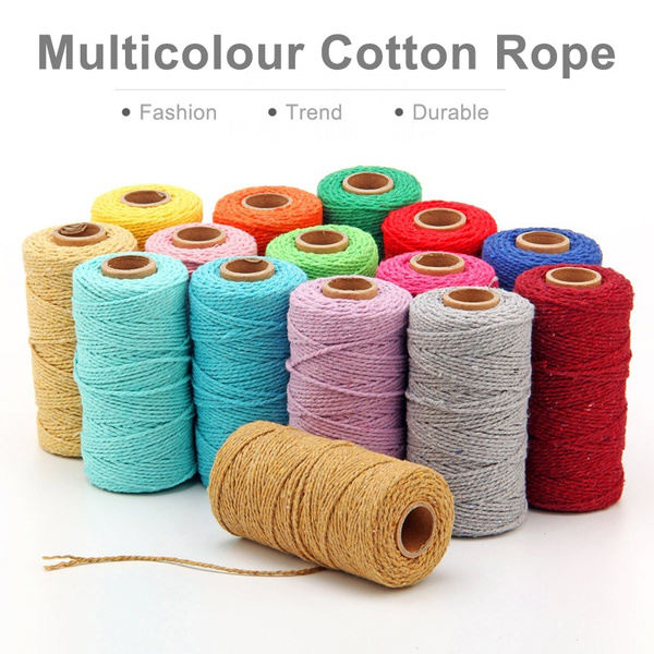 100 Yard Macrame Cord Natural Cotton Twisted Rope Crafts Macrame ...