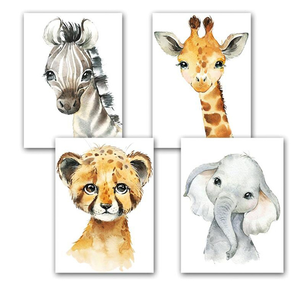 Watercolor Animals Wall Art Prints Unframed Watercolor Animals Prints ...