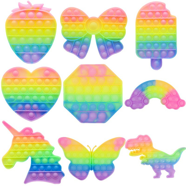 2021 Toy New Push Bubble Toys Butterfly Unicorn Dinosaur Ice Cream ...