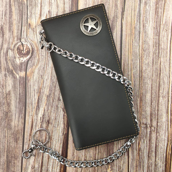 RFID Blocking Western Wallets for Men Biker Wallet with Chain Long ...