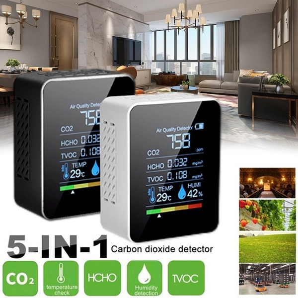 Indoor 5-in-1 Practical Air Detector Formaldehyde Carbon Dioxide Tester ...