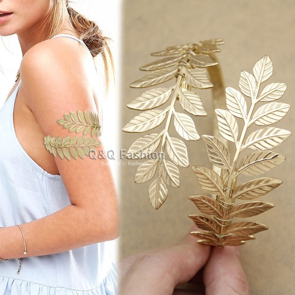 Greek Roman Laurel Leaf Bracelet Armband Upper Arm Cuff Armlet Festival ...