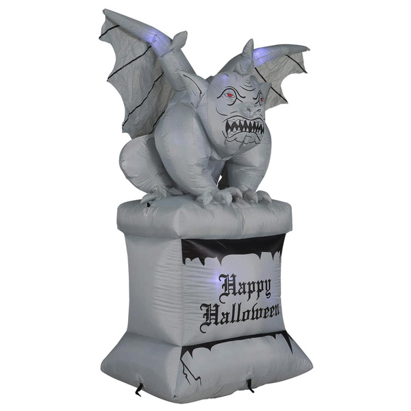 Holidayana 8 Foot Tall Inflatable Light Up Halloween Stone Gargoyle ...