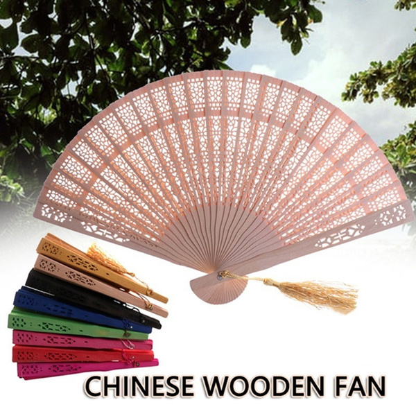 Fashion Wedding Hand Fragrant Party Carved Bamboo Folding Fan Chinese ...
