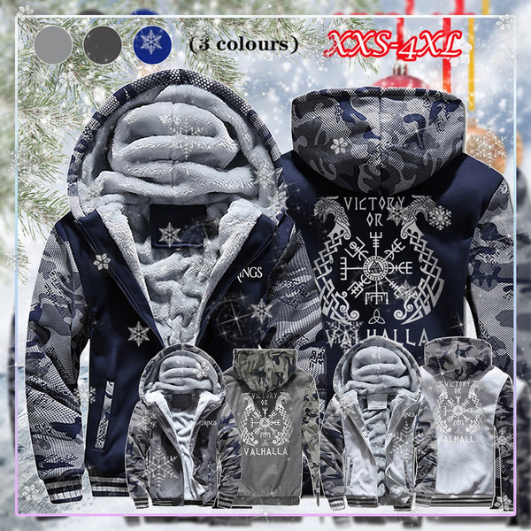 New Thick Hoodie Viking Jacket Men's Winter Popular Streetwear Men's ...