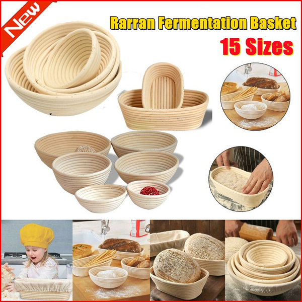 Hot Sale 15 Sizes Round /Oval Natural Rattan Fermentation Basket Bread ...