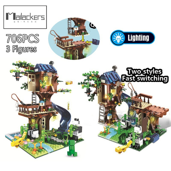 Mailackers Ideas My World Tree House Slide Panda Zombie Figures ...