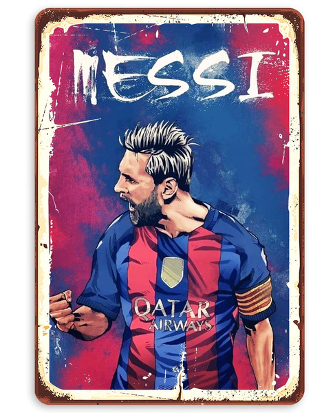 Lionel Messi Poster Vintage Tin Metal Signs Home Pub Bar Wall Decor | Wish