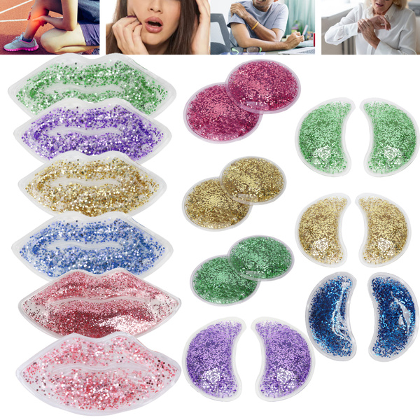 Hot Cold Compress Lips Ice Pack Glitter Sequins Cooling Therapy Lip Gel ...