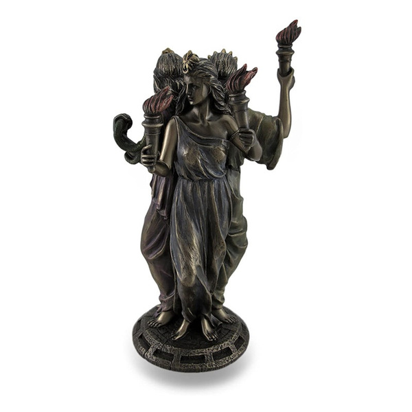 Bronze Finish Triple Form Greek Goddess of Magic Statue | Wish